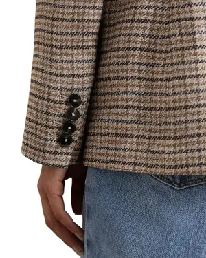 REISS River Single Breasted Check Jacket