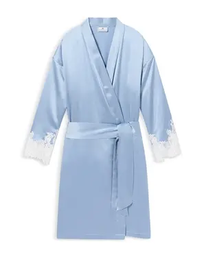 PETITE PLUME Mulberry Silk Lace Robe