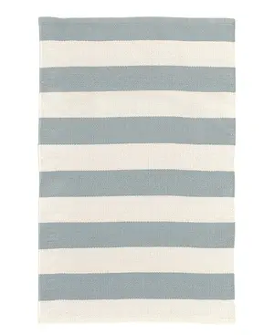 DASH & ALBERT BY ANNIE SELKE Dash Albert Annie Selke Rdb197 Catamaran Stripe Indoor/outdoor Area Rug, 8'0x10'0 - Mist/ivory
