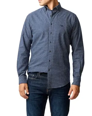Rodd & Gunn Slim Fit Gunn Check Oxford 5 Long Sleeve Shirt - Midnight