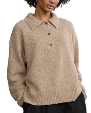 Jenni Kayne Burke Cashmere Polo Sweater - Camel Done
