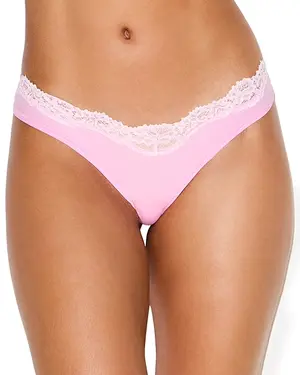 SKIMS Fits Everybody Dipped Front Thong - Bubblegum