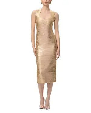 Herve Leger Metallic Dresses