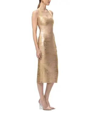 Herve Leger Foil Bodycon Dress