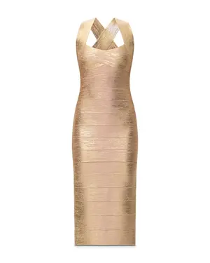 Herve Leger Foil Bodycon Dress