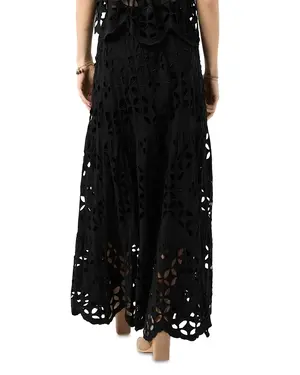 Tiare Hawaii Eyelet Cutout Maxi Skirt