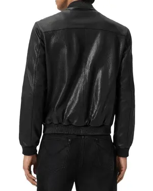 John Varvatos Xavier Pebbled Leather Jacket - Black