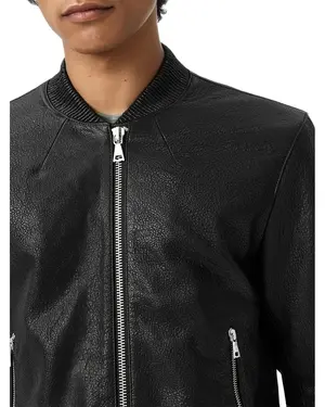 John Varvatos Xavier Pebbled Leather Jacket - Black