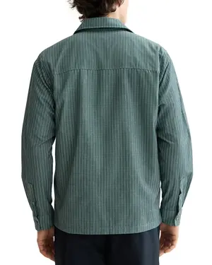 Scotch & Soda Relaxed Fit Micro Check Structured Shirt - Agate Green Micro Check