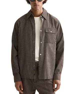 Scotch & Soda Relaxed Fit Micro Check Structured Shirt - Demitasse