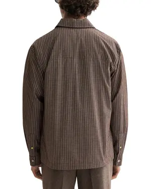 Scotch & Soda Relaxed Fit Micro Check Structured Shirt - Demitasse