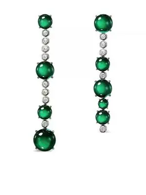 ANABELA CHAN 14k White Gold, Rhodium Vermeil, Emerald, And Diamond Earrings - Silver