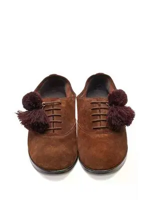 Suicoke Pompom-embellished Leather Loafers