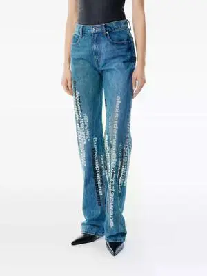 Alexander Wang Logo-print Jeans - Blue
