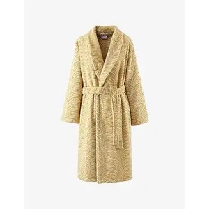 YVES DELORME Pollen Abstract-pattern Cotton-jacquard Bathrobe
