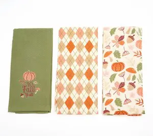IN THE KITCHEN WITH DAVID S/3 Fall Themedkitchen Towels - One-color