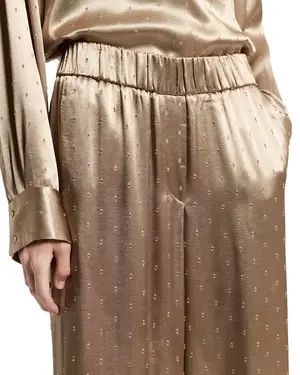 Peserico Satin Eyelet Wide Leg Pants