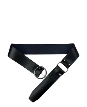 Anna Sui O-Ring Leather Belt Black