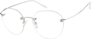 Zenni Lightweight Round Rimless Eyeglasses - Silver
