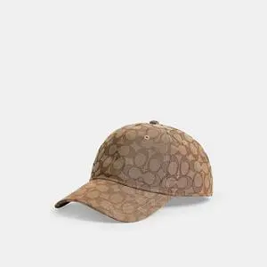 COACH Signature Jacquard Baseball Hat - Tan