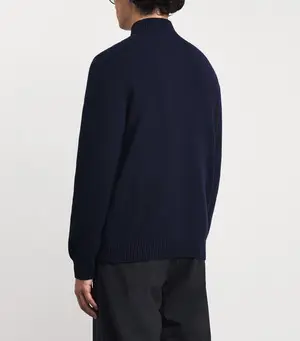 Harrods Cashmere Button-down Sweater - Navy