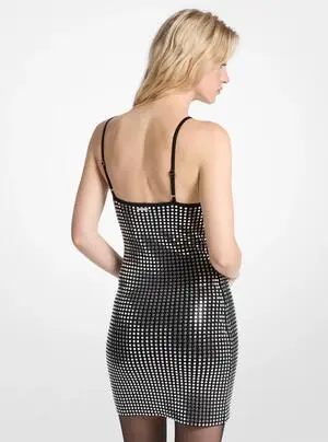 Michael Kors Studded Stretch Viscose Mini Dress
