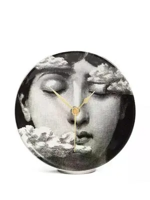 FORNASETTI Figurative-print Table Clock - Black