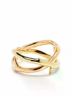 SHAUN LEANE Rose Thorn Wide Band Ring - Gold