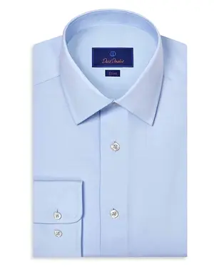 DAVID DONAHUE Slim Fit Stretch Twill Solid Dress Shirt