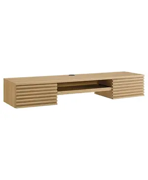 MODWAY Render Wall Mount Wood Office Desk - Oak