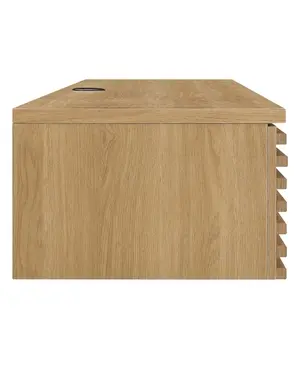 MODWAY Render Wall Mount Wood Office Desk - Oak