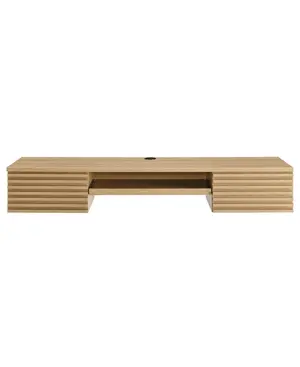 MODWAY Render Wall Mount Wood Office Desk - Oak
