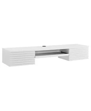 MODWAY Render Wall Mount Wood Office Desk - White