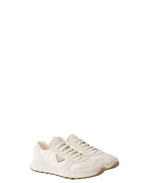 Prada Suede And Re-nylon Lace-up Sneakers - Neutral