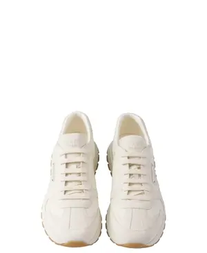 Prada Suede And Re-nylon Lace-up Sneakers - Neutral