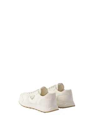 Prada Suede And Re-nylon Lace-up Sneakers - Neutral