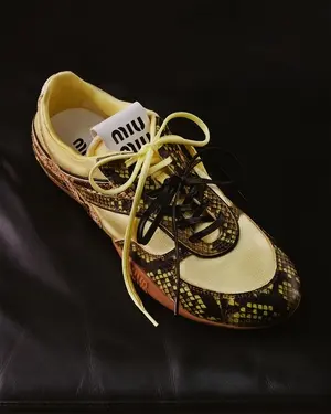 Miu Miu Snake Embossed Sneakers - Yellow