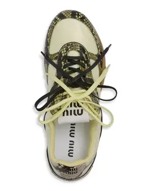 Miu Miu Snake Embossed Sneakers - Yellow