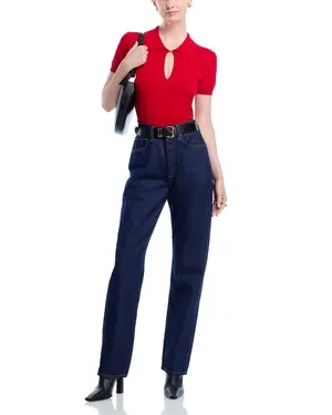 FRAME The Keyhole Polo Sweater