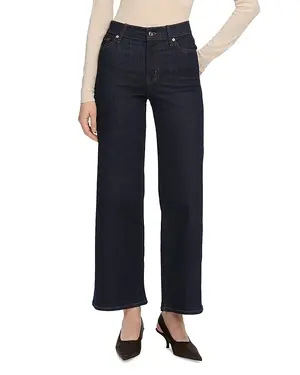 FRAME Le Slim High-rise Palazzo Crop Jeans