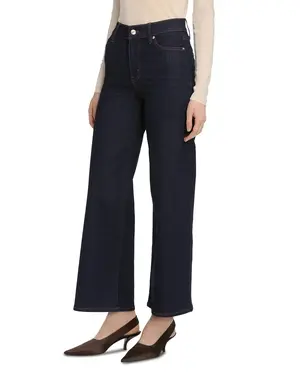 FRAME Le Slim High-rise Palazzo Crop Jeans