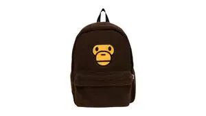 A BATHING APE Baby Milo Sherpa Fur Backpack - Brown