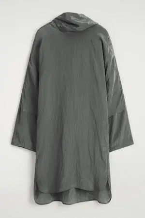 Cos Crinkled-satin Mini Dress - Gray