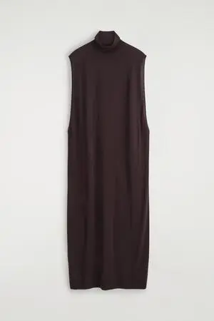 Cos Merino Wool Roll-neck Midi Dress