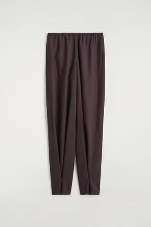 Cos Wool Flannel Cocooning Barrel-leg Pants - Red