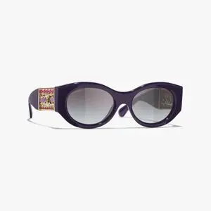 Chanel Oval Sunglasses - Purple