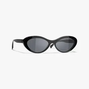 Chanel Oval Sunglasses - Black & Pink
