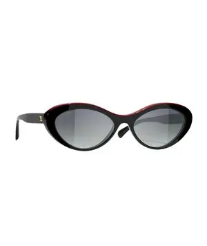 Chanel Oval Sunglasses Black & Red