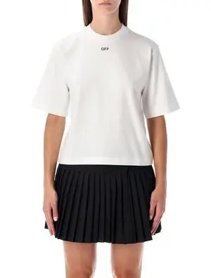 Off-White Flowers Boxy Cotton Logo T-shirt - White
