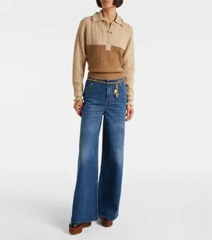 Chloé Maxime Leather Wedge Ankle Boots